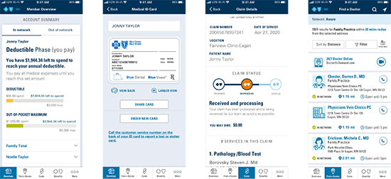 mobile app screens | Blue Cross MN